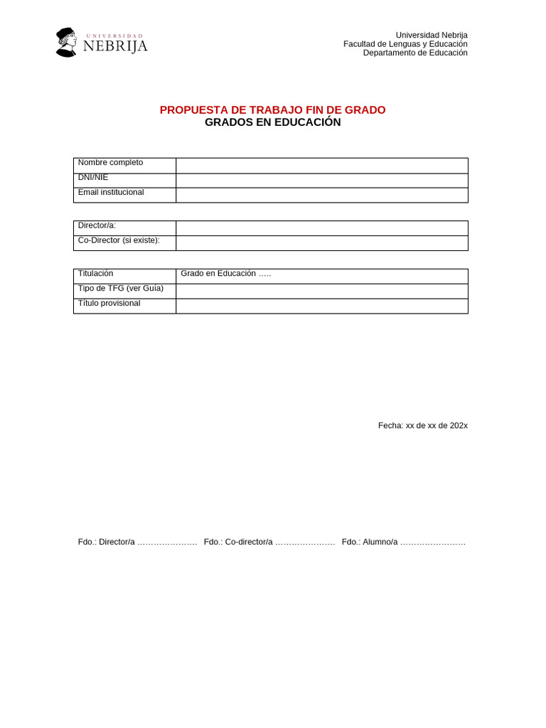 Propuesta de TFG - Grado | PDF