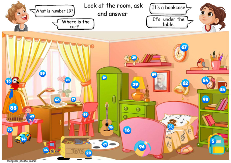 Toys, Prepositions, Numbers, Furniture | PDF