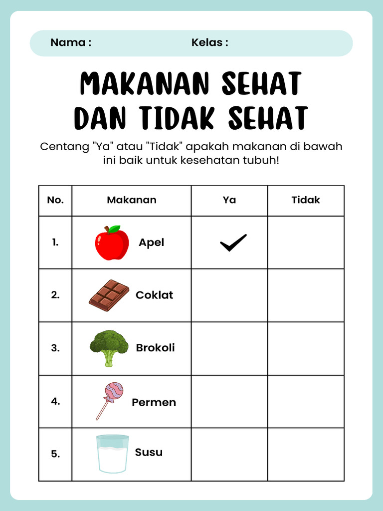 Makanan Sehat vs Tidak Sehat: Cek Daftar | PDF