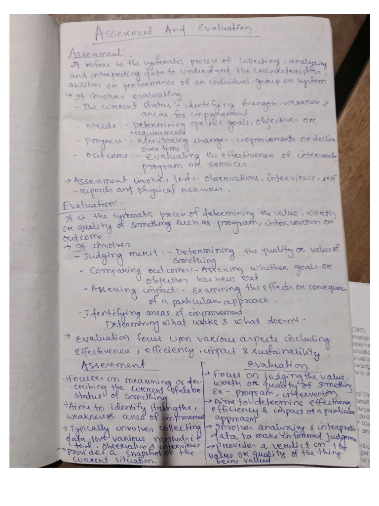 Assessment and Evaluation | PDF