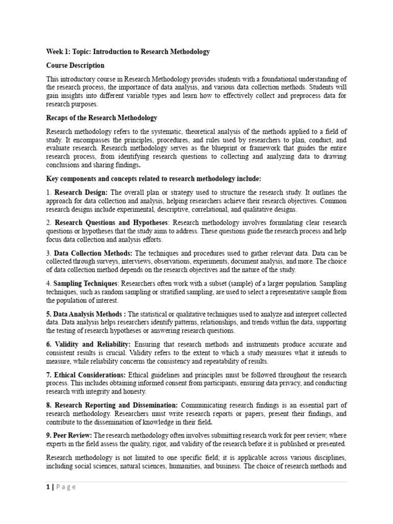 Introduction to Research Methodology | PDF | Methodology | Sampling ...