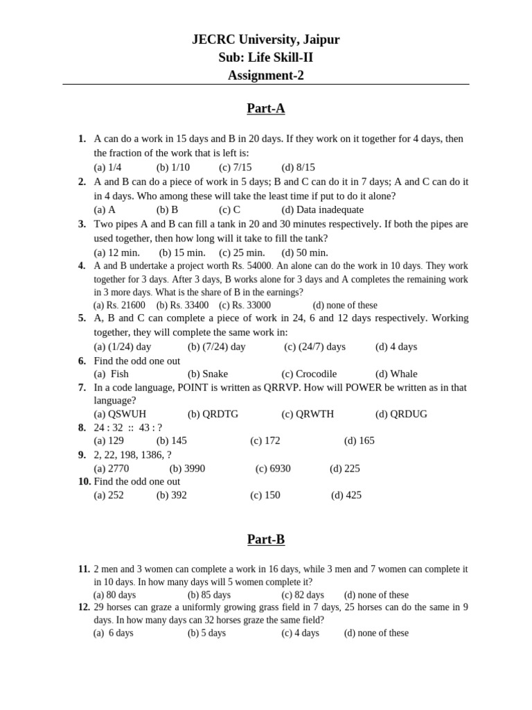 Assignment-2 Life Skill-II 2023 | PDF