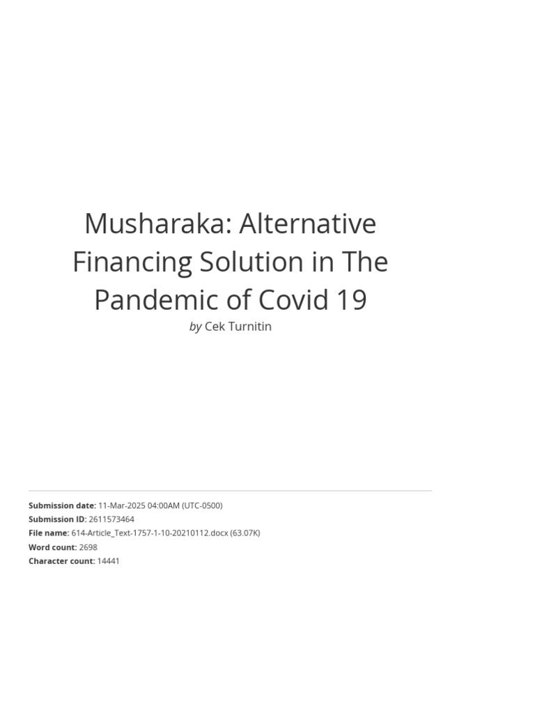 Musharaka_ Alternative Financing Solution in The Pandemic of Covid 19 ...