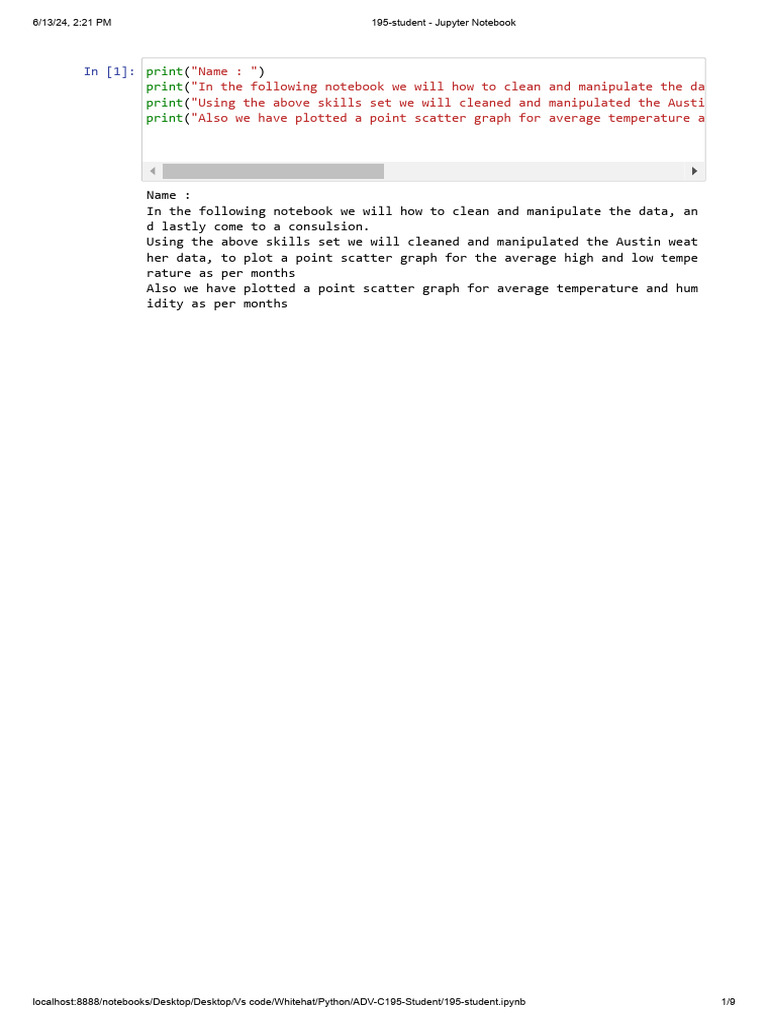 195-Student - Jupyter Notebook | PDF | Computing | Software Engineering