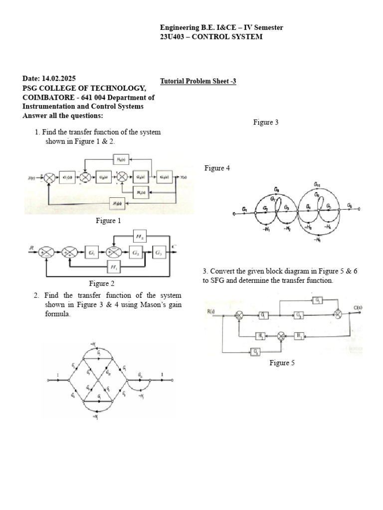 Control System Tutorial Problems | PDF