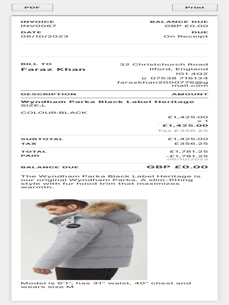 Invoice INV0067 | PDF