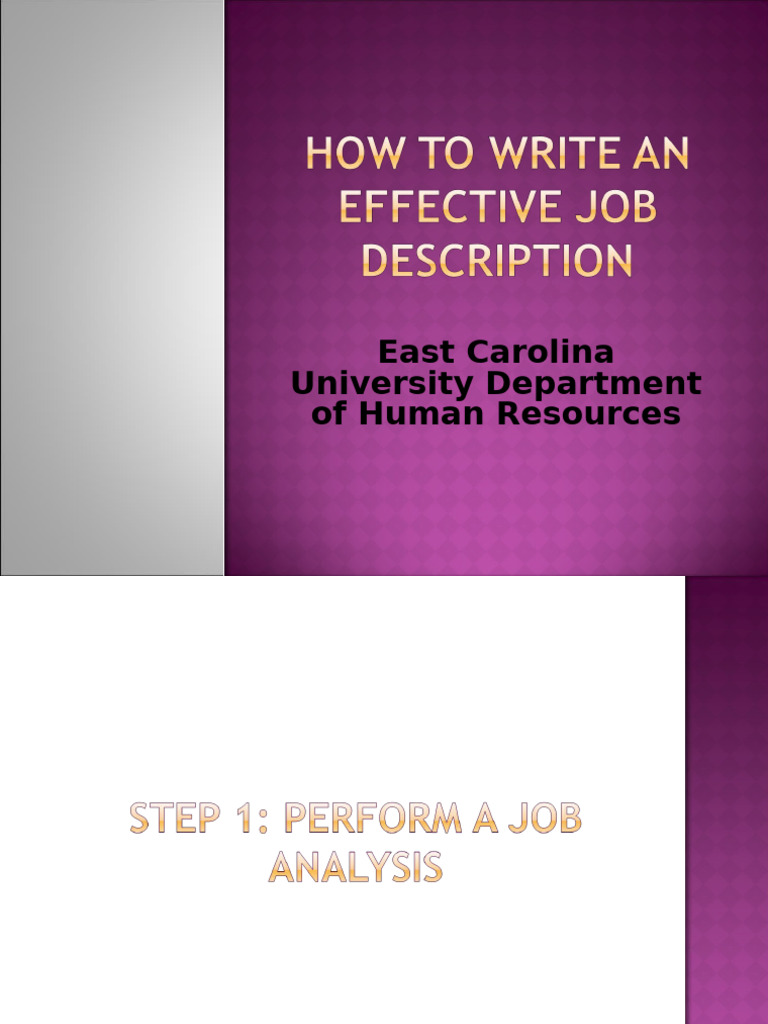Writing Effective Job Descriptions | PDF | Business