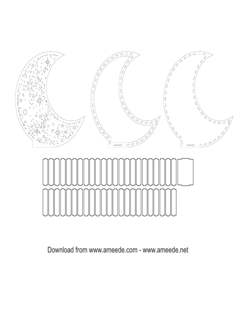 Moon Light Box E0021981 File CDR and DXF Free Vector Download For Laser ...