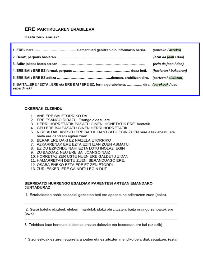 EMENDIOZKO PERPAUSAK. ERE Fitxategiaren Kopia | PDF