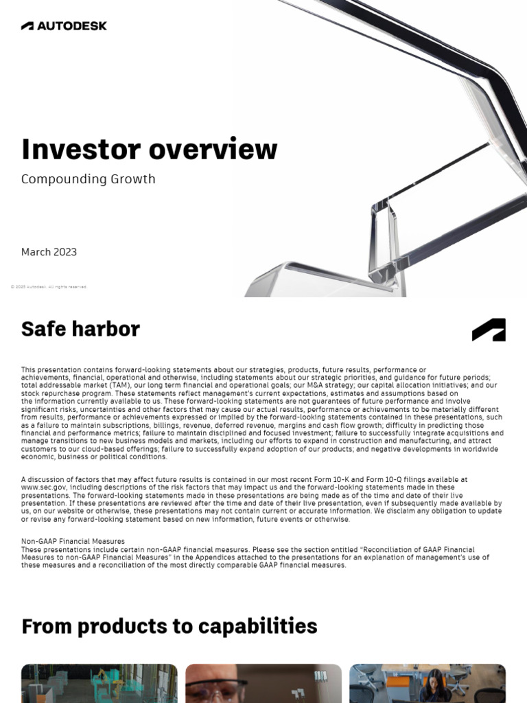 ADSK Corp Investor Presentation Mar 2023 | PDF | Cost Of Living | Business