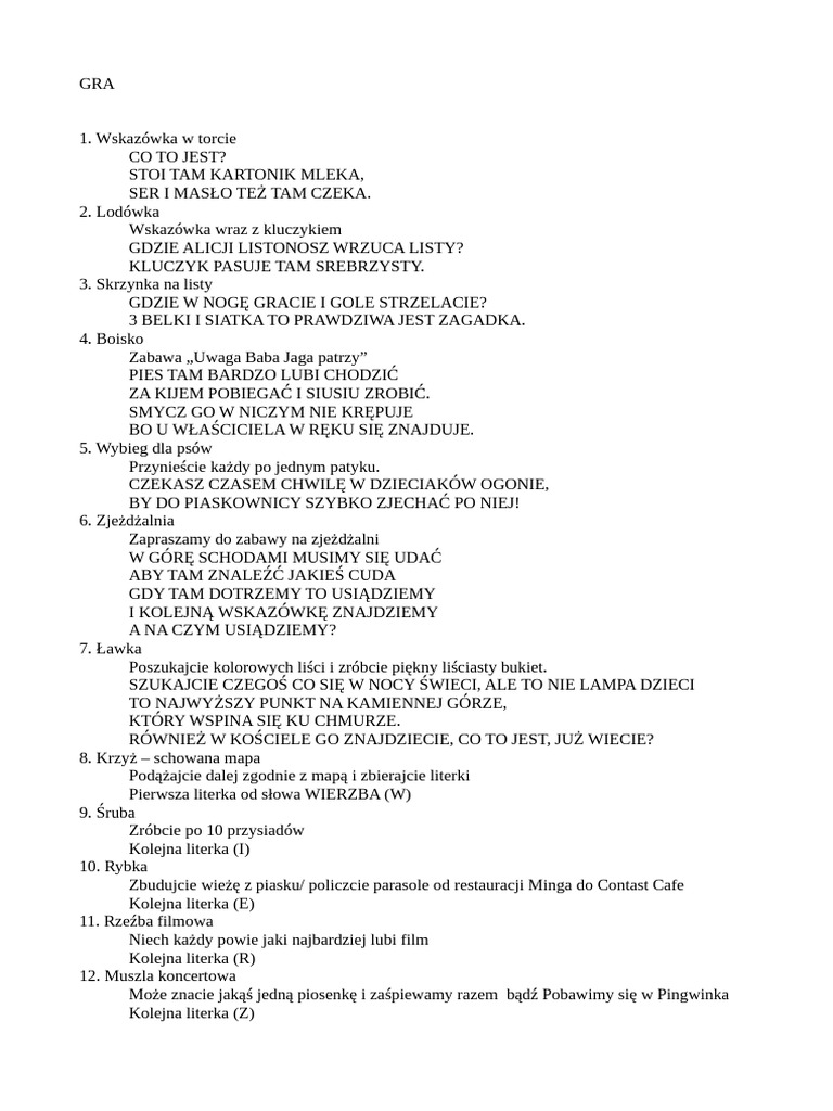 Scenariusz Gry Terenowej - Centrum Gdyni | PDF