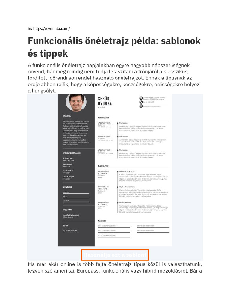 CV Típusok | PDF