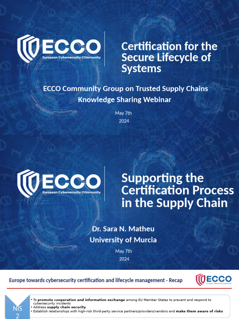 ECCO Certification SaraMatheu Slides | PDF | Computer Security | Security