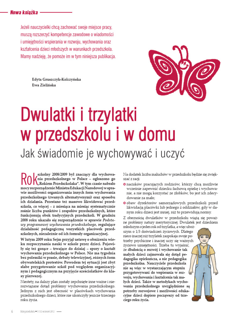 Dwulatki I Trzylatki W Przedszkolu I W Domu Jak Swiadomie Je Wychowywac I Uczyc 132 0702 | PDF