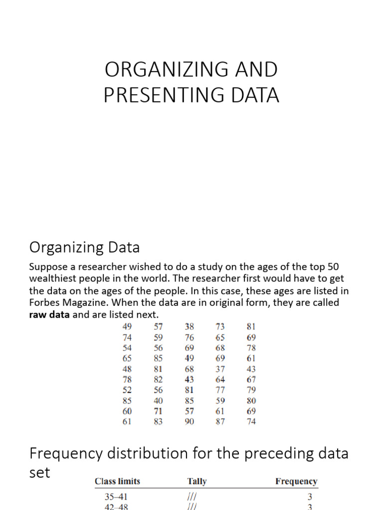 Data Organization and Presentation Guide | PDF | Chart