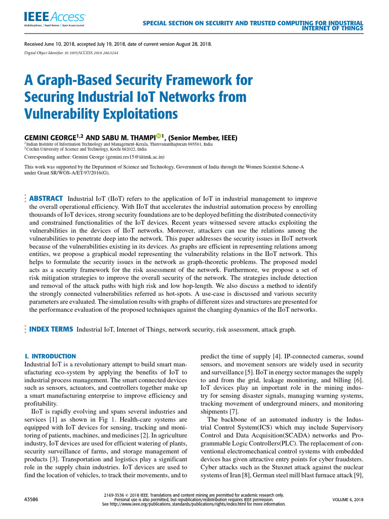 A Graph-Based Security Framework For Securing Industrial IoT Networks From Vulnerability ...