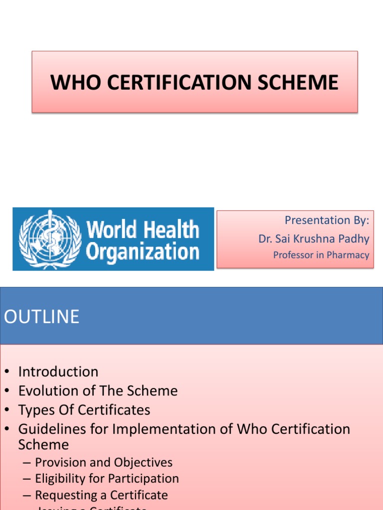Who Certification Scheme | Pharmaceutical Drug | Pharmaceutical