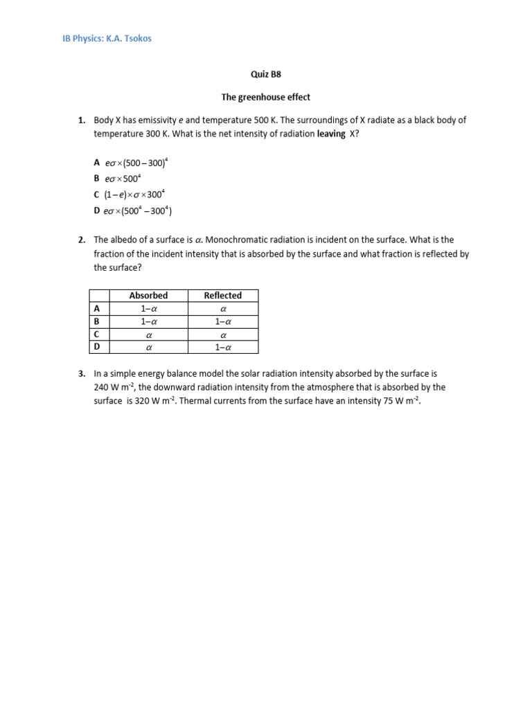 Week 21 Physics Assess The Greenhouse Effect | PDF | Greenhouse Effect ...