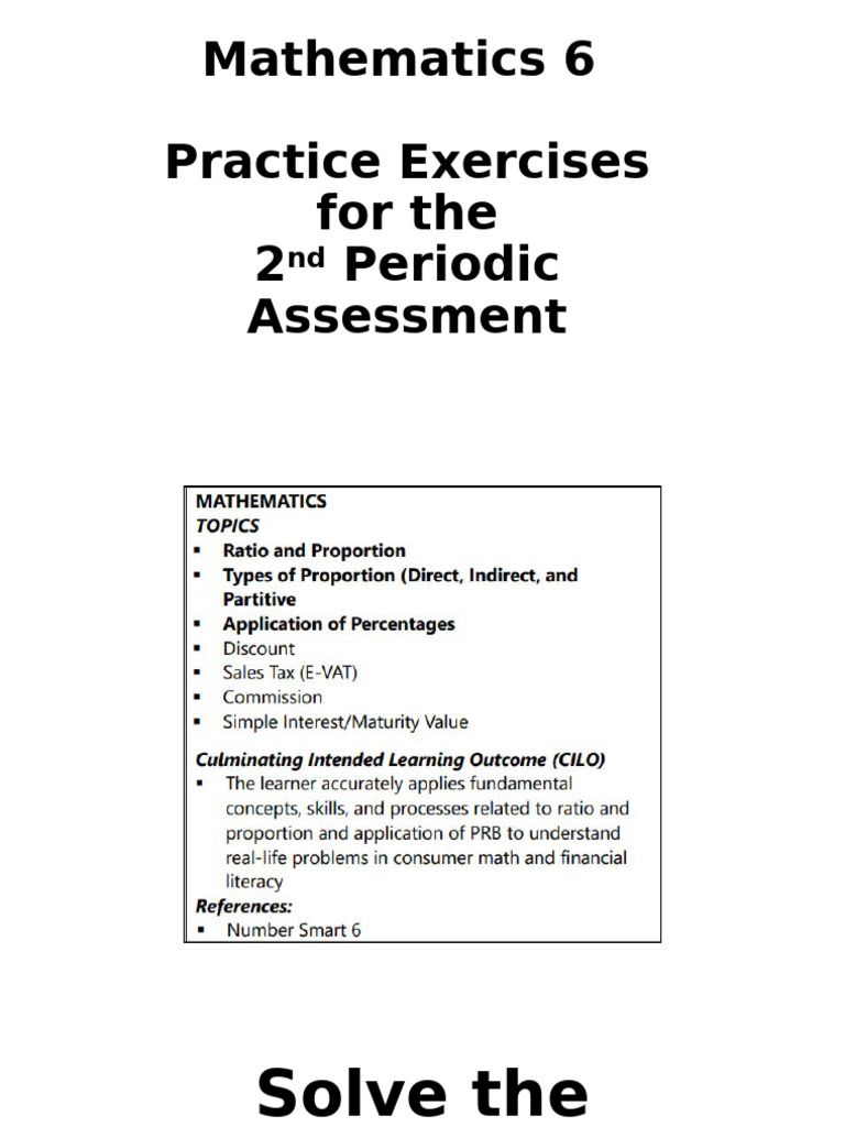 Practice Exercises-2nd QTR Periodic Assessment 1 | PDF | Interest | Prices