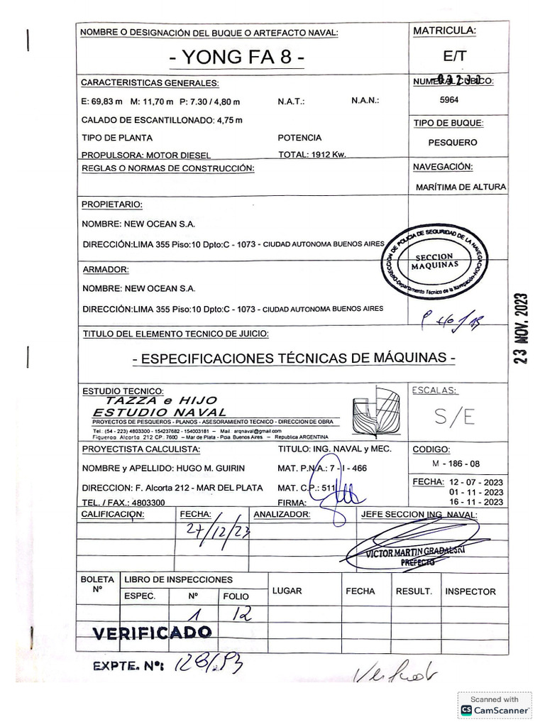 YONG FA 08 ESPECIFI TEC MAQ | PDF