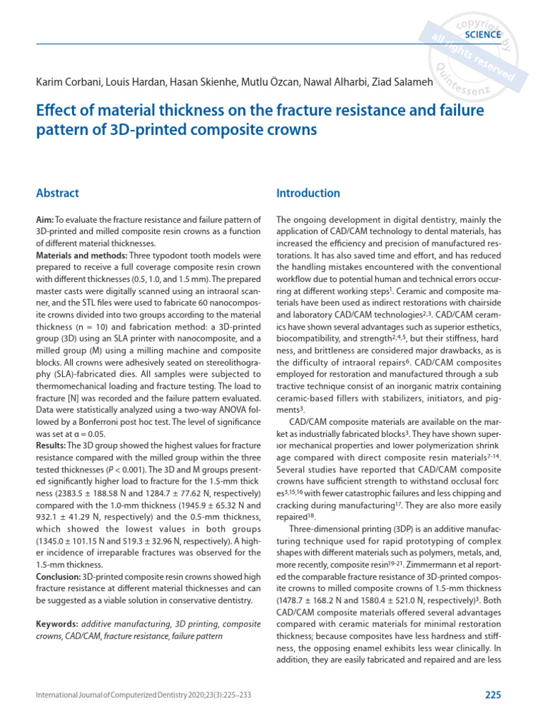 Effect of Material Thickness On The Fracture Resistance and Failure ...