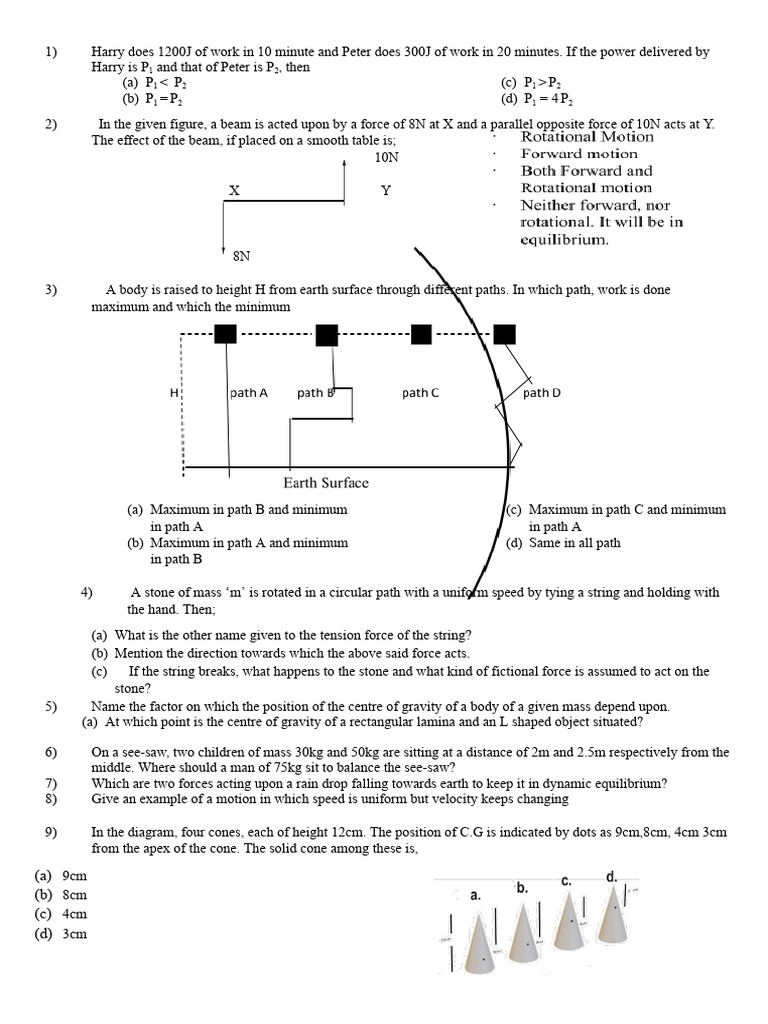 Worksheet Forceenergy 2025 1741544762 | PDF | Force | Potential Energy