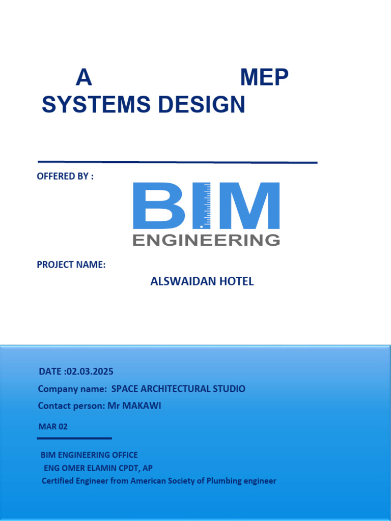 MEP Systems Design Quotation for ALSWAIDAN Hotel | PDF
