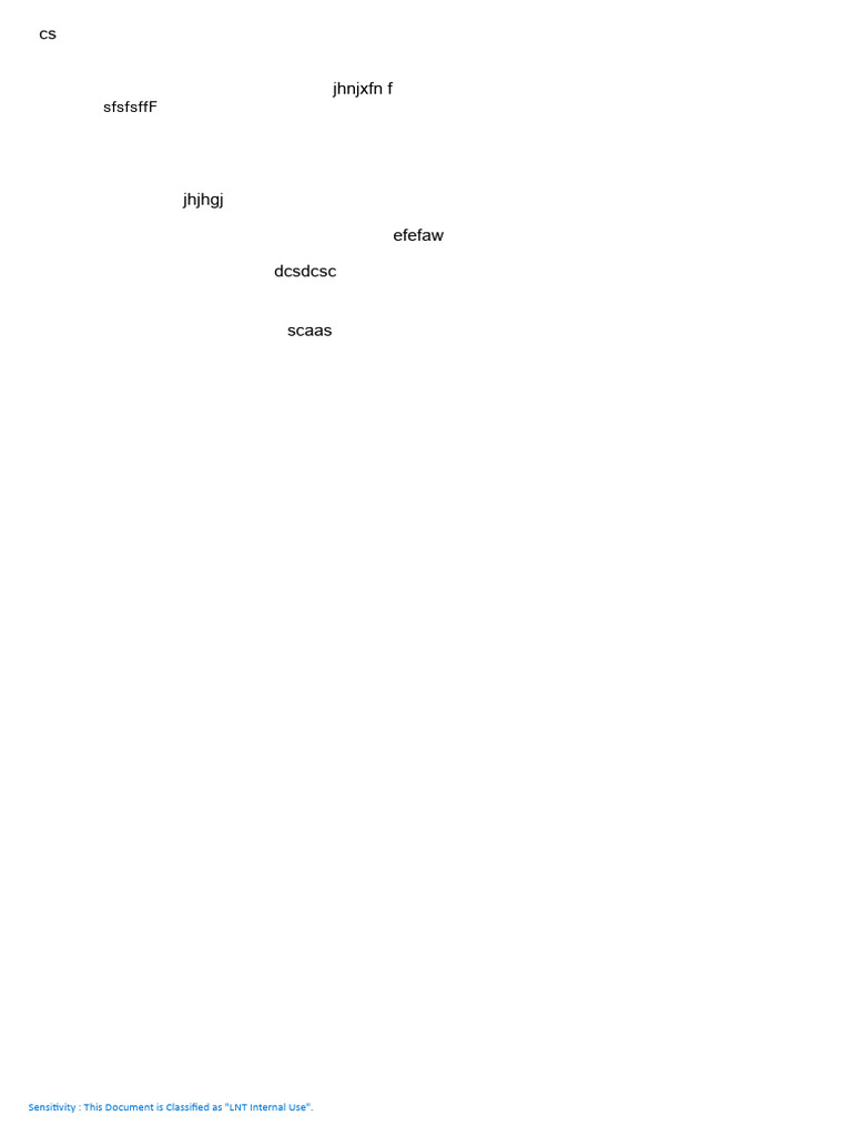 SFSFSFFF: Sensitivity: This Document Is Classified As "LNT Internal Use" | PDF