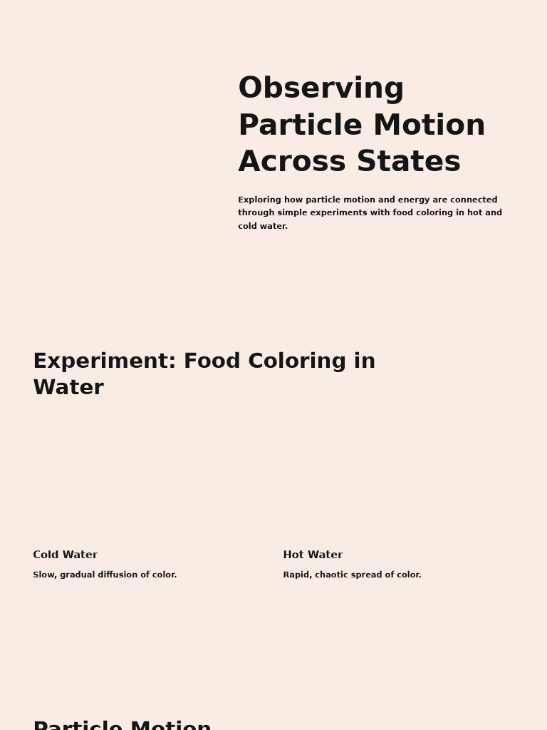 Observing Particle Motion Across States | PDF