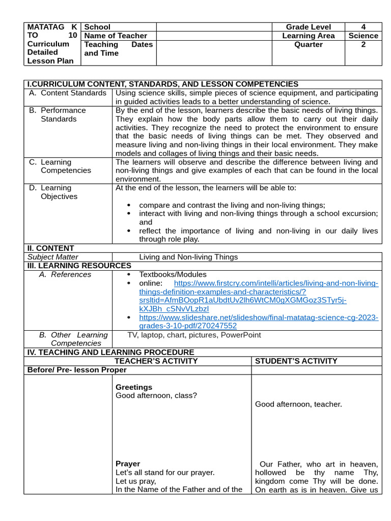 A SCI 101 DLP | PDF | Lord's Prayer | Learning
