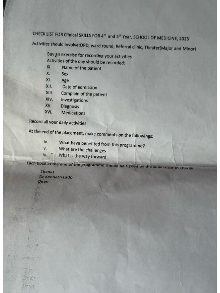 Check List For History Taking | PDF