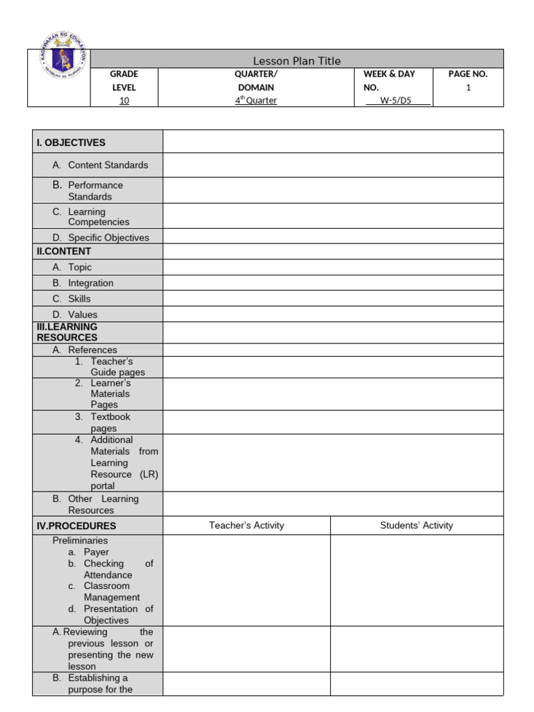 DLP 5Es Format With Teacher's and Students' Activity | PDF | Lesson Plan | Learning