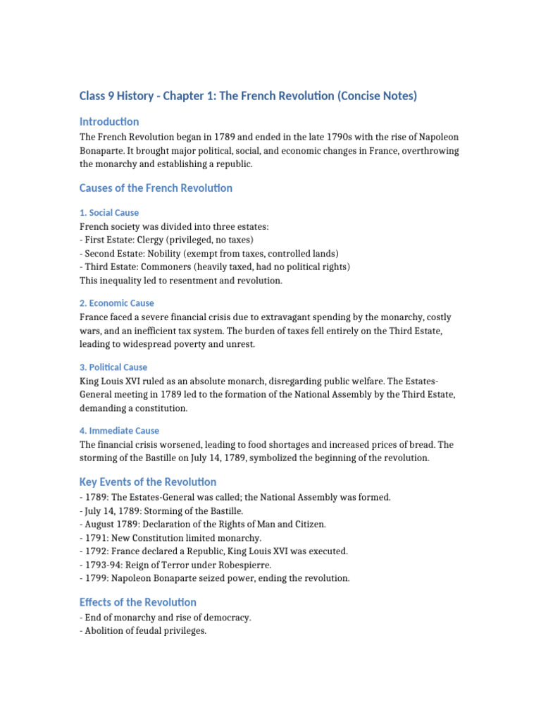 French Revolution Overview and Impact | PDF