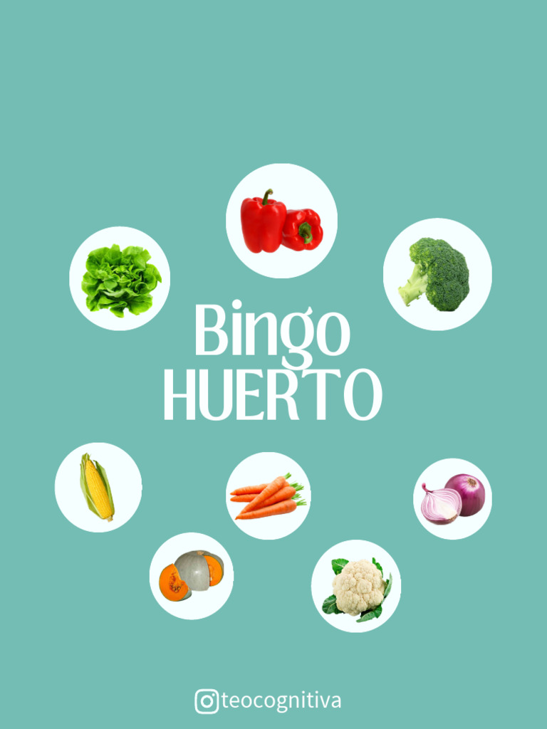 Bingo de Huerto | PDF | Vegetales | Ingredientes de comida