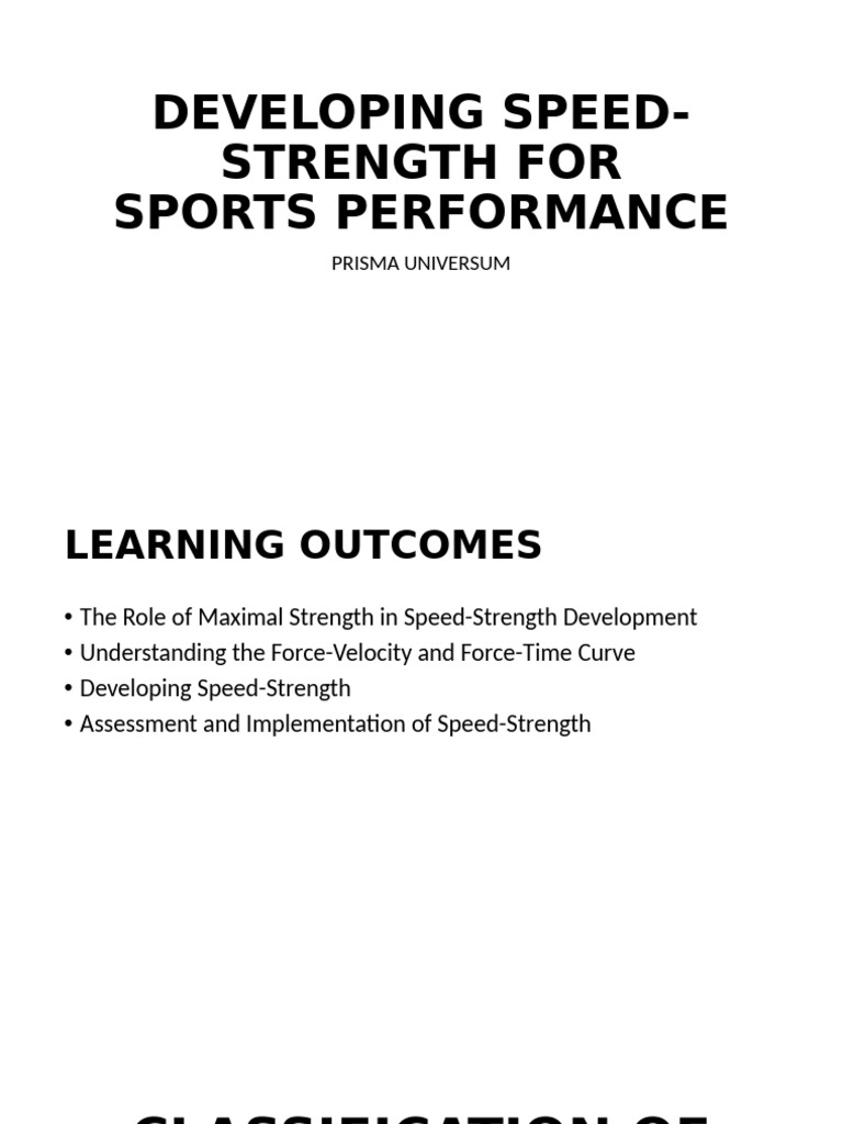 Speed-Strength Development for Athletes | PDF | Strength Training ...
