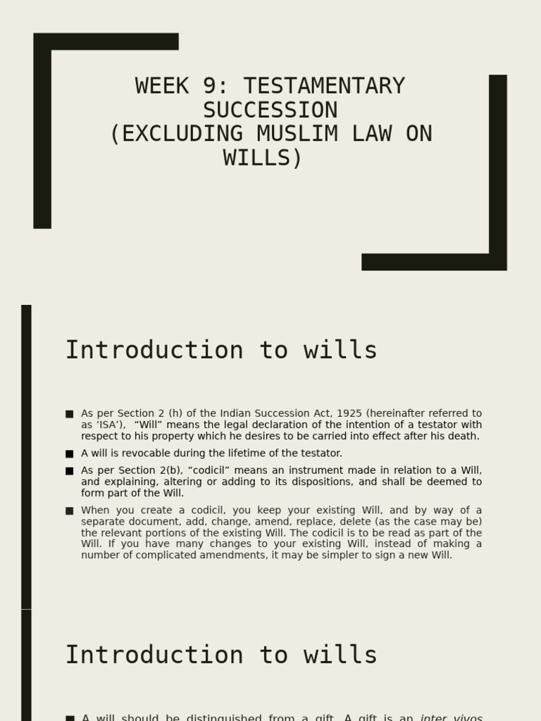 Testamentary Succession | PDF | Will And Testament | Probate