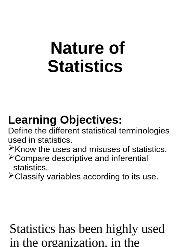 1 Nature of Statistics | PDF | Statistics | Statistical Inference