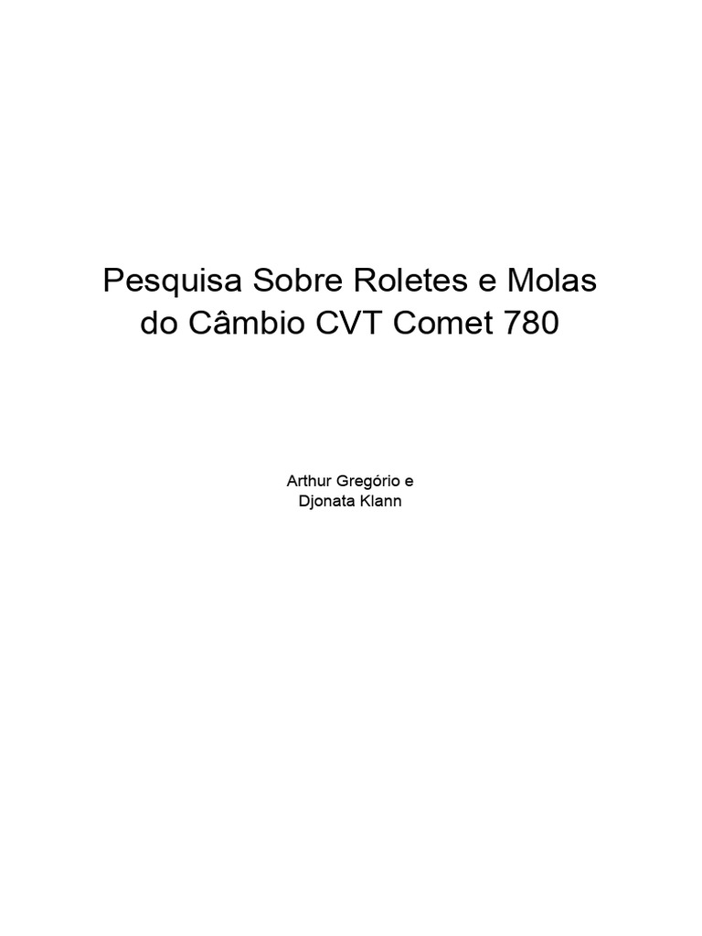 Desempenho do CVT Comet 780 em Baja SAE | PDF | Engenharia Mecânica