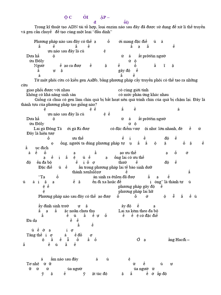 Bo Cau Hoi Ra de Thi | PDF