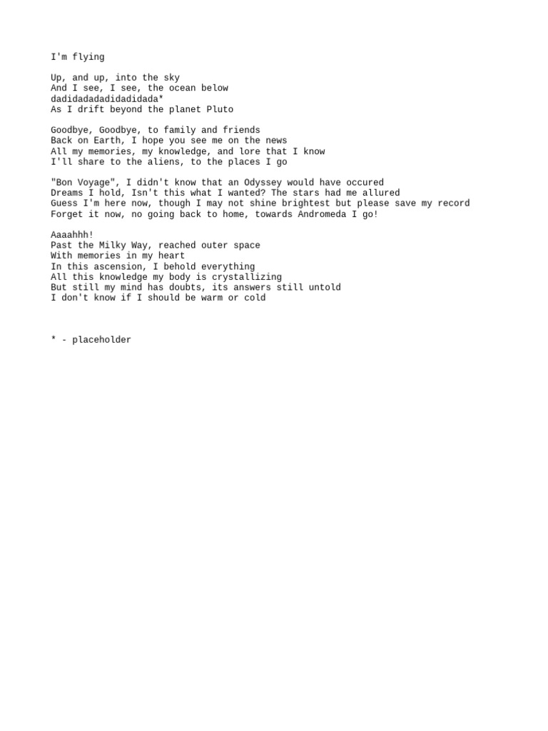 Space Song | PDF