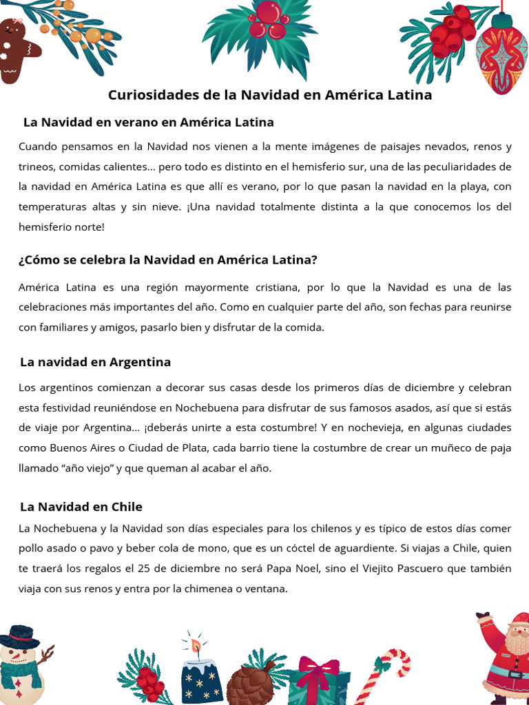 La Navidad en Verano en América Latina | PDF | Nochebuena | Navidad