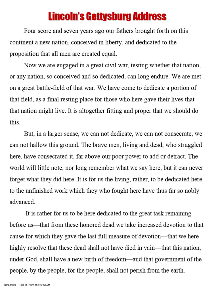 03 - Lincolns Gettysburg Address Emancipation Proclamation Analysis+ ...