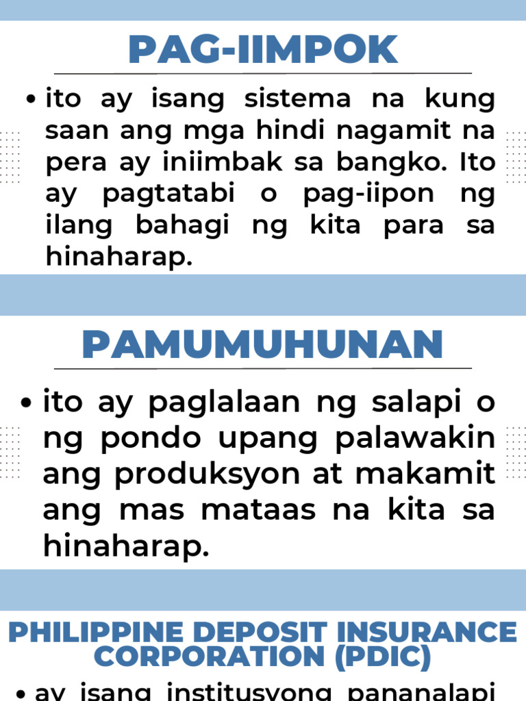 Pag Iimpok at Pamumuhunan | PDF