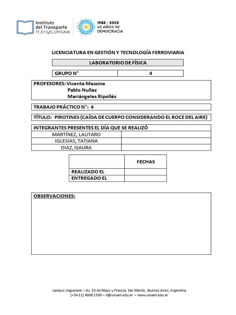 Tp4 Lautaro, Iglesias, Version Final Fisica 2023 | PDF | Fricción | Fuerza