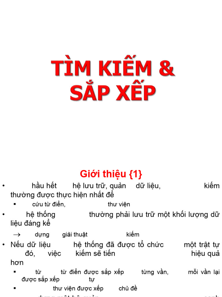 Cau Truc Du Lieu Va Giai Thuat c2 Tim Kiem Va Sap Xep (Cuuduongthancong - Com) | PDF