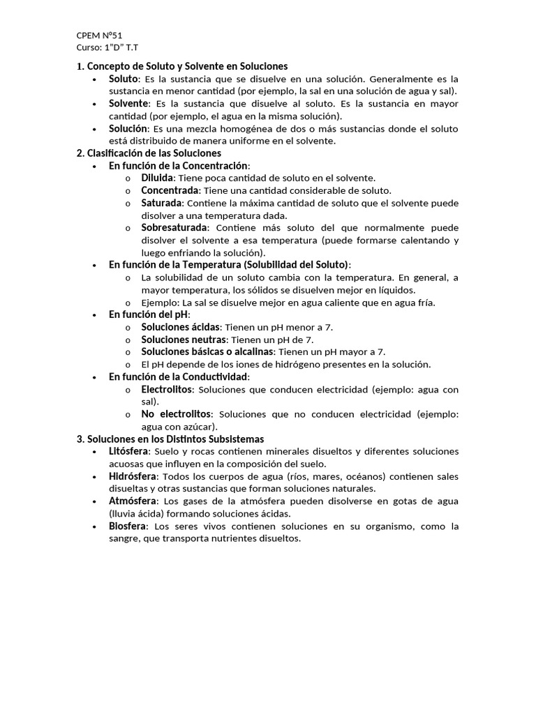 Soluto y Solvente | PDF | Sal (química) | Concentración