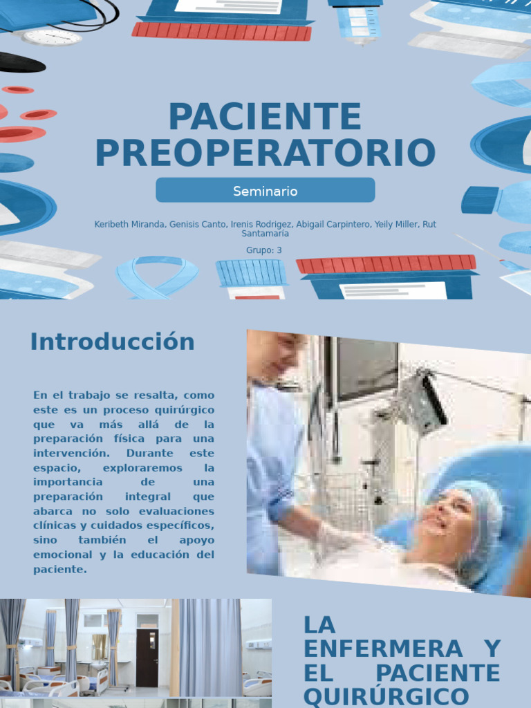 Paciente Preoperatorio | PDF | Cirugía | Hospital