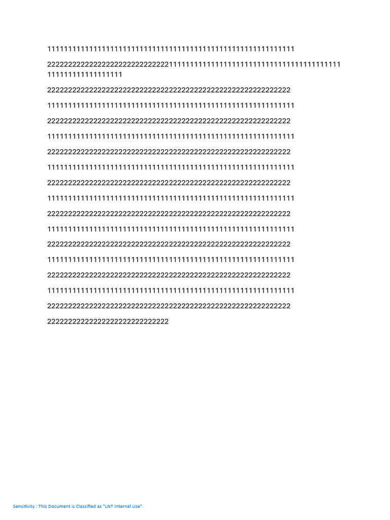 Sensitivity: This Document Is Classified As "LNT Internal Use" | PDF