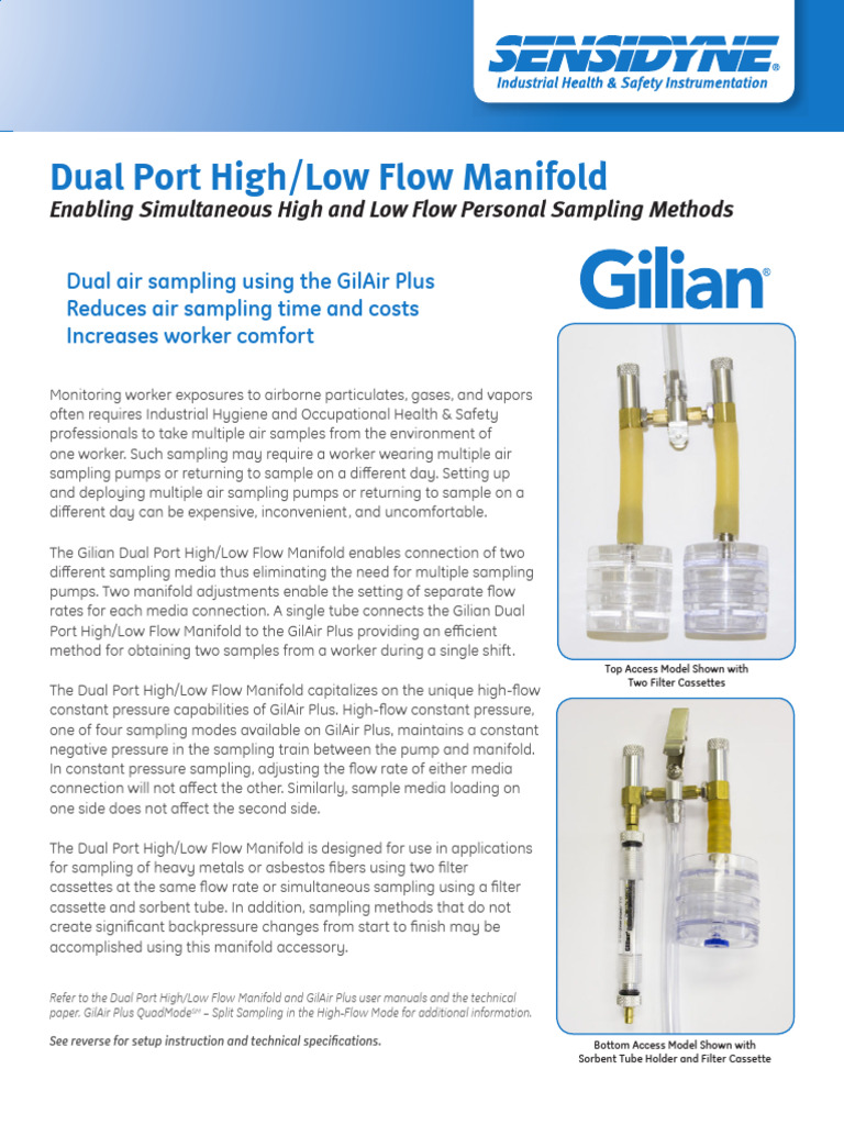 Dual Port High/Low Flow Sampling System | PDF | Pump | Occupational Hygiene
