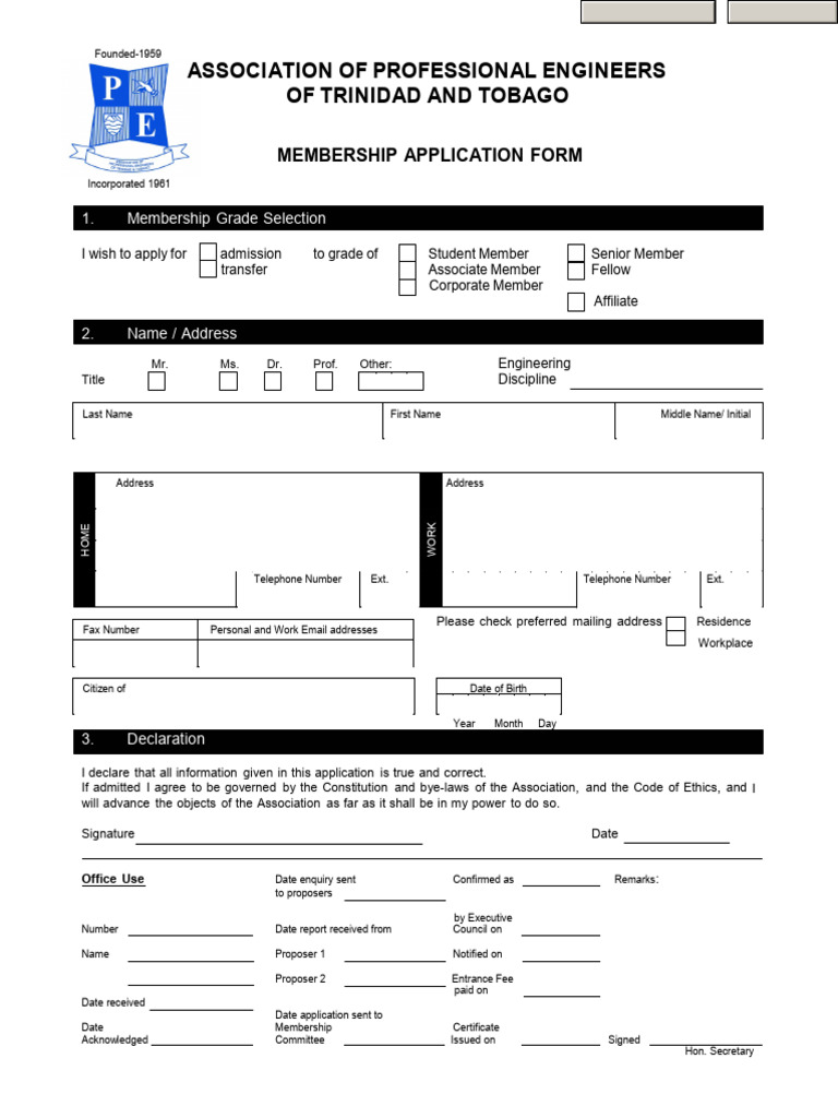 APETT Membership Application Form | PDF | University And College Admission | Academic Degree
